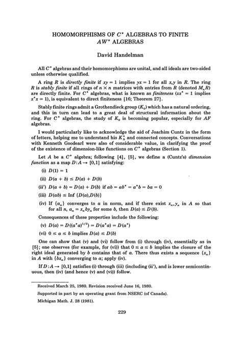 Pdf Homomorphisms Of C Algebras To Finite Aw Algebras
