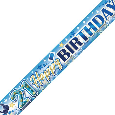 Age 21 Blue Gadgets Holographic Birthday Banner 27m 1