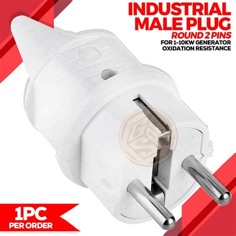 Gs Industrial Male Plug Socket 2 Round Pins 220250v 16a Heavy Duty