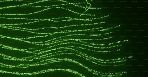 Green Digital Code Streams Across A Dark Background Photo Technology