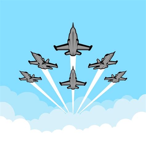 Premium Vector | Vector jet fighter or jet aircraft military aerobatic in sky with smoke
