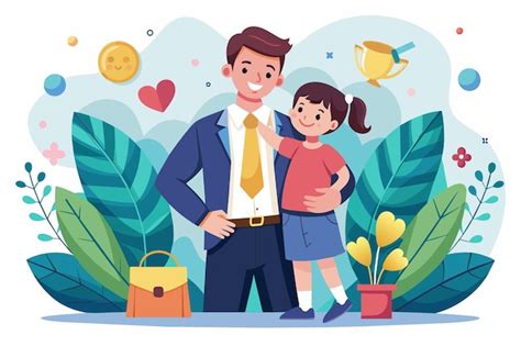 아버지의 날 일러스트레이션 프리미엄 벡터