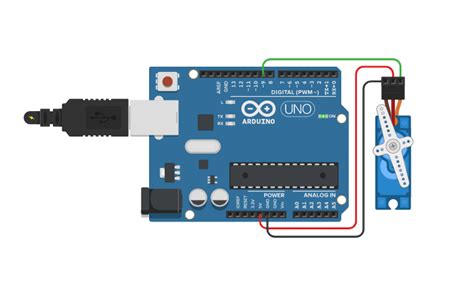 Circuit Design Servo Moteur Tinkercad