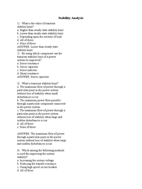 Psoc Unit1 Mcq Set2 Descargar Gratis Pdf Steady State Capacitor
