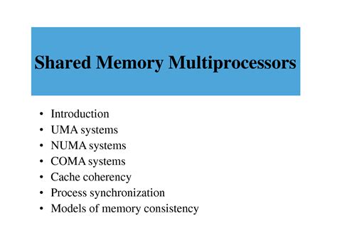 SOLUTION Multiprocessors Shared Memory Studypool