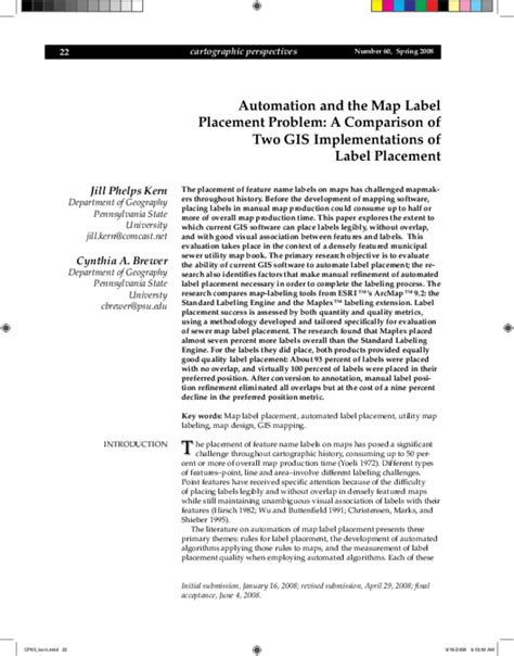 Pdf Automation And The Map Label Placement Problem A Comparison Of