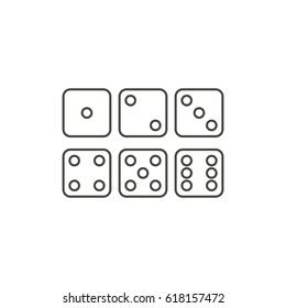 Dice Outline Icon Vector Stock Vector Royalty Free 618157472
