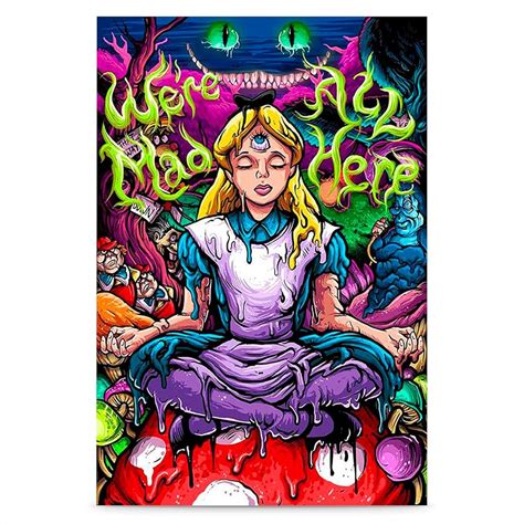 Psychedelic Alice In Wonderland Wallpaper