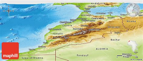Physical Panoramic Map Of Morocco