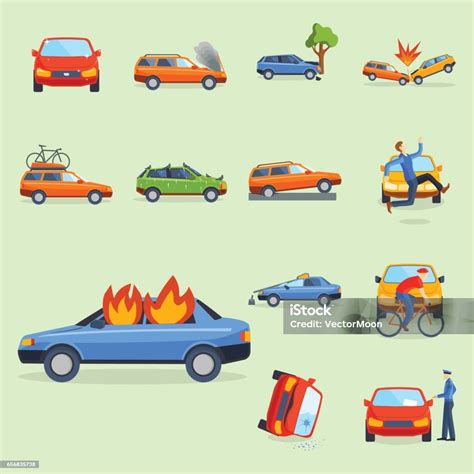 자동차 충돌 교통 보험 안전 자동차 비상 재해 및 비상 재해 속도 수리 교통 벡터 그림 자동차 사고에 대한 스톡 벡터 아트 및 기타 이미지 자동차 사고 거리 건강