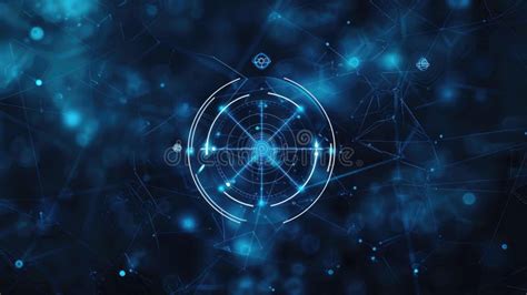 Glowing Blue Digital Globe With Connecting Lines Global Network Concept Aig53 Stock