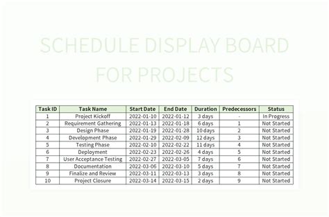 Free Execution Schedule Templates For Google Sheets And Microsoft Excel Slidesdocs