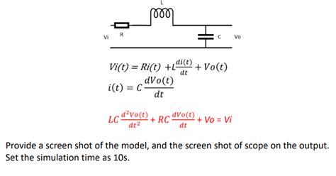 solved model in matlab assume l 1e 3 h r 1ohm and c 1e 6