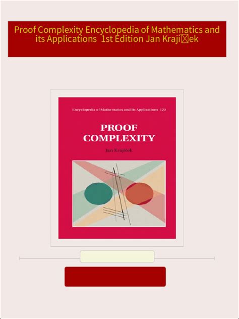 immediate download proof complexity encyclopedia of mathematics and its