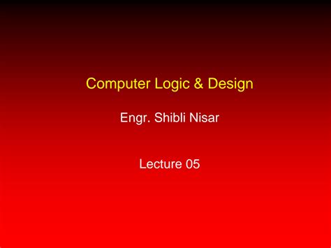 Solution Lecture 05 Computer Logic Design Studypool