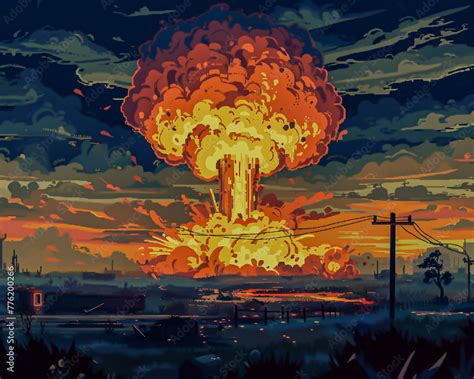 Illustrate A Game Level With A 2d Pixelated Cartoon Aesthetic Depicting