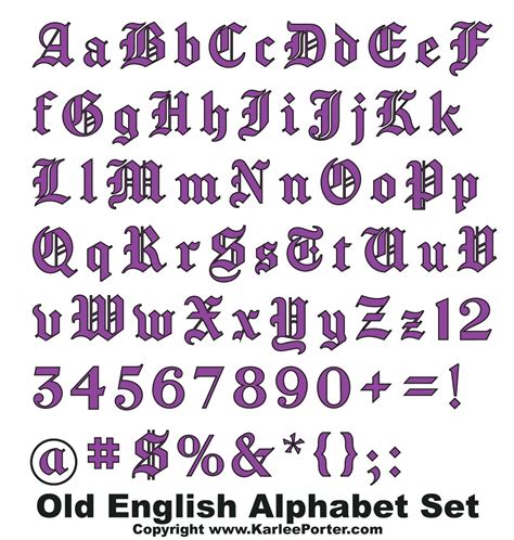 Old English Characters Old English Calligraphy Letter By Letter For