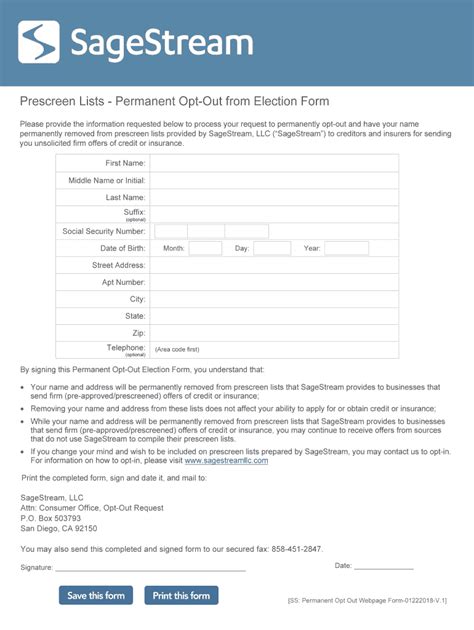 Permanent Opt Out Election Form Fill Out And Sign Online Dochub