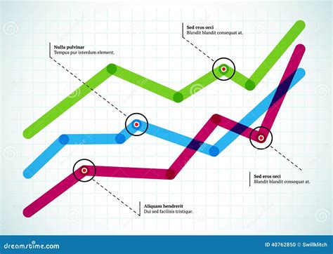 Intersecting Graph Lines With Round Pointers Stock Vector Illustration Of Diagram Line 40762850