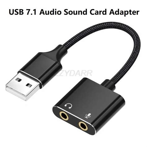 Переходник для звуковой карты с Usb на аудиоразъем с двумя 3 полюсными наушниками Trs и