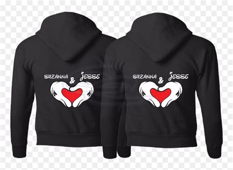 Mickey Mouse Heart Hand Signs Hoodie Hd Png Download Vhv