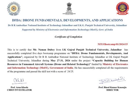 Dronetechnology Bootcamp Nitjalandhar Ikgujralptu Meity