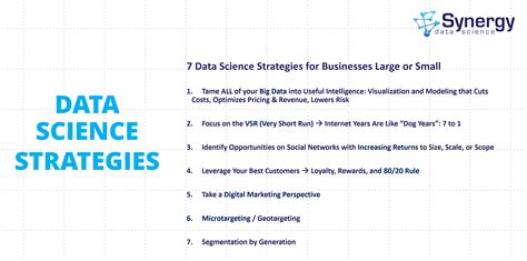 7 synergistic data science strategies for businesses large or small