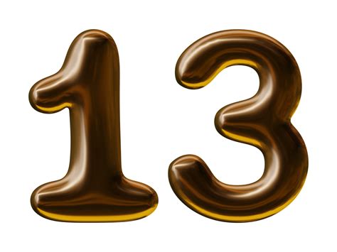 Number 13 Design In 3d Render 19552796 Png