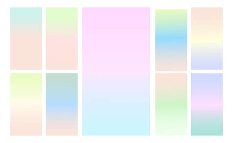 파스텔 그라데이션 추상적인 배경 세트 프리미엄 벡터