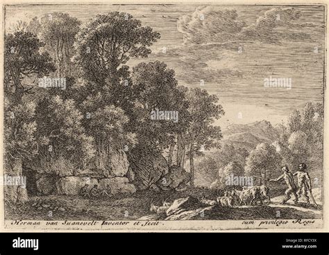 Two Satyrs Tending A Flock Of Goats Medium Etching Museum National Gallery Of Art