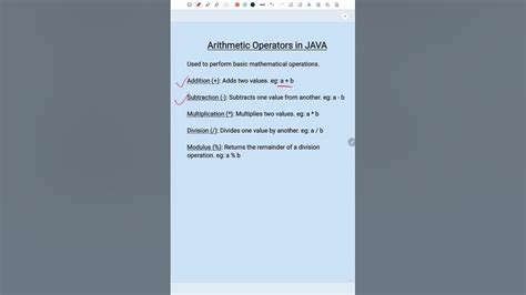 Java Arithmetic Operators Javaoperators Javaprogramming Javatutorial Javabasics Learnjava