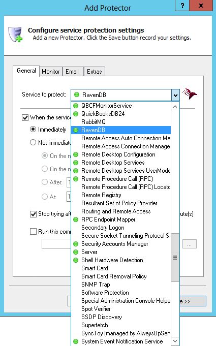 Auto Restart RavenDB Windows Service Service Protector