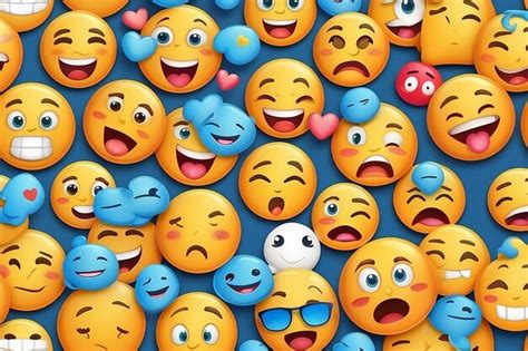 Conjunto De Emoticones Emoji Con Estado De ánimo Triste Y Feliz Foto