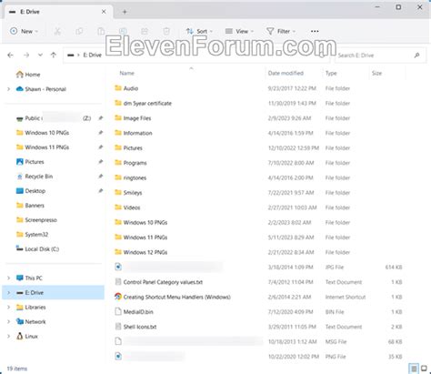 Add Or Remove E Drive In Navigation Pane Of File Explorer In Windows 11 Windows 11 Forum