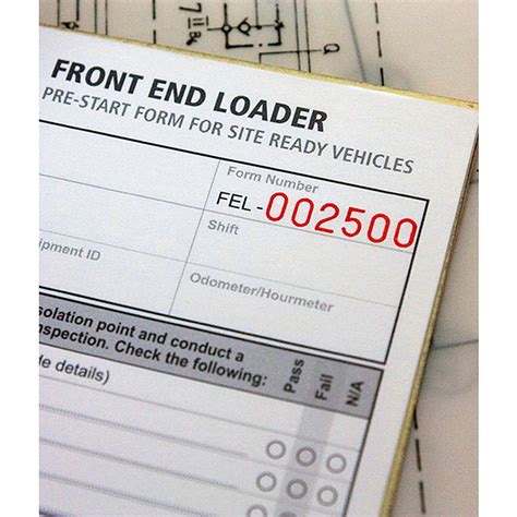 Front End Loader Pre Start Checklist Book