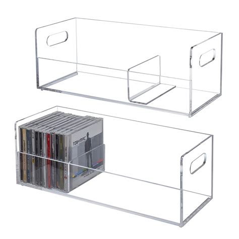 Myt Modern Premium Clear Acrylic Stackable Cd Holder Racks With
