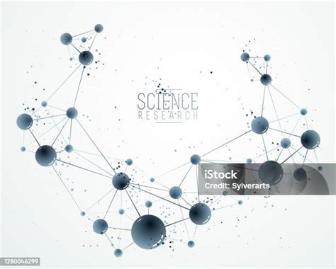 분자 및 원자 벡터 추상적 배경 과학 화학 및 물리학 테마 일러스트레이션 마이크로 및 나노 연구 및 기술 테마 미세 입자 3차원 형태에 대한 스톡 벡터 아트 및 기타 이미지