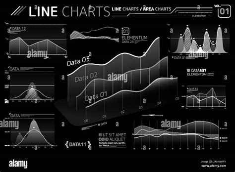 Line Charts And Area Charts Infographic Elements Stock Vector Image Art Alamy