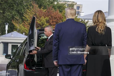 U S President Donald Trump And First Lady Melania Trump Look On As