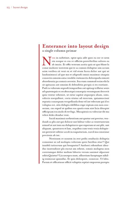 Single Column Layout Layout Design Layout Column