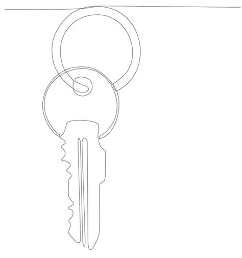 Premium Vector House Key Continuous Line Drawing