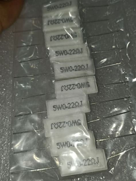 10buah Resistor Kapur 5watt 0 22 Ohm Resistor Tahanan 5 Watt 0 22ohm 0 22rj Lazada Indonesia