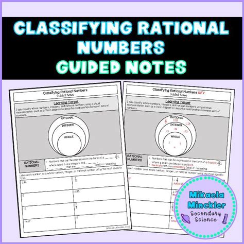 Classifying Rational Numbers Guided Notes Lesson 6th Grade Math Math Guided Notes Rational
