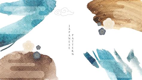 Japanese Background With Traditional Decoration Pattern Vector Oriental Banner Design With