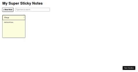 Livhedreact Sticky Notes Codesandbox