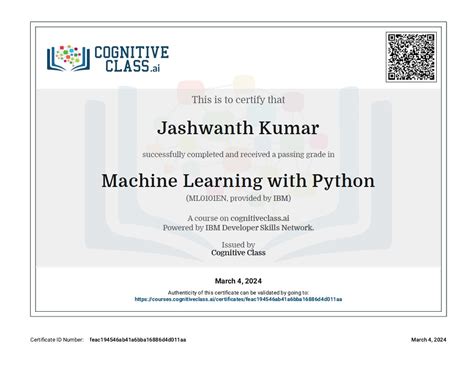 Jashwanth Kumar S On Linkedin Machinelearning Python Cognitiveclass