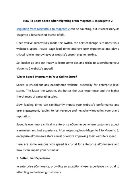 how to boost speed after migrating from magento 1 to magento 2 by