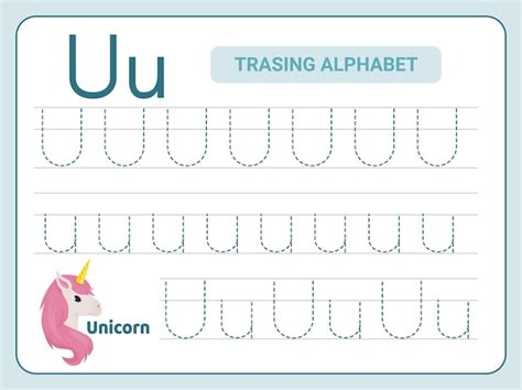 Premium Vector Alphabet Tracing Practice For Leter U Worksheet