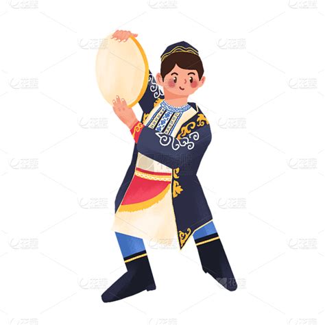 手绘 少数民族元素人物贴纸8