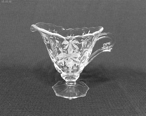 Heisey Glass Creamer In The Orchid Pattern Elegant Crystal Etsy